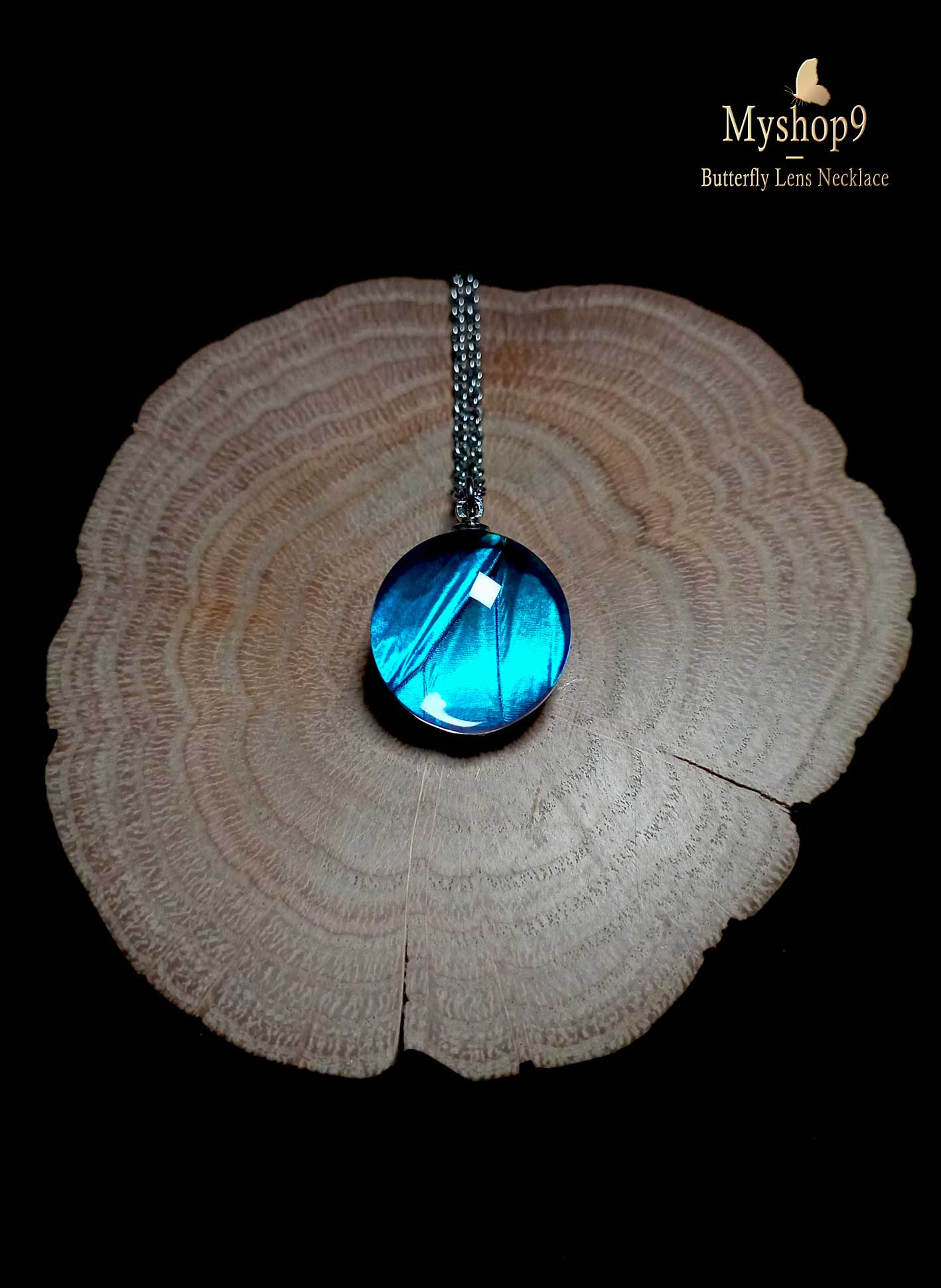 Butterfly Lens Necklace | Real Butterfly Wing Jewelry (90+ Species)